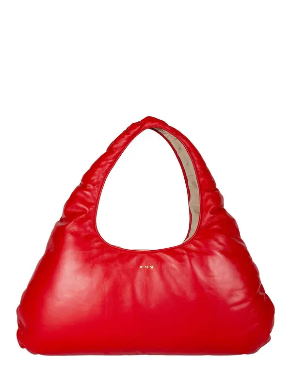 W 78 ST Large Cloud Leather Shoulder Bag - Red