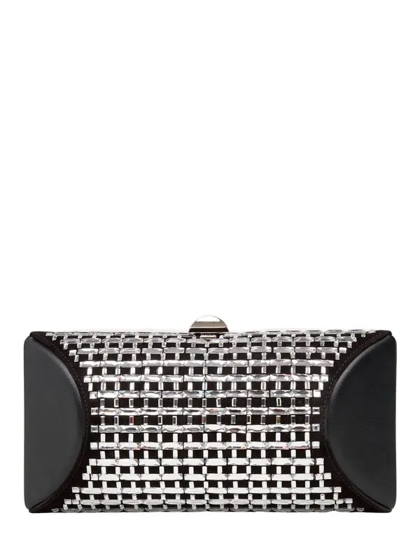 Rodo Tube Plus Crystal-embellished Clutch - Black