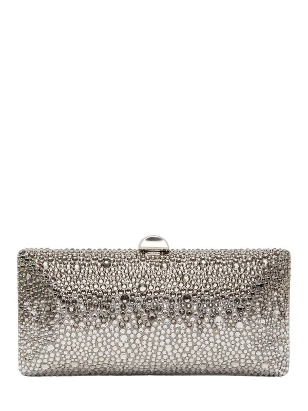 Rodo Crystal-embellished Satin Clutch - Silver