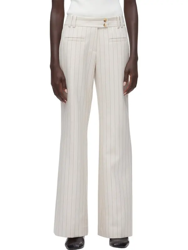 3.1 Phillip Lim Pinstripe Straight-leg Flare Trousers - White