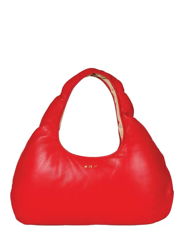 W 78 ST Medium Cloud Leather Shoulder Bag - Red