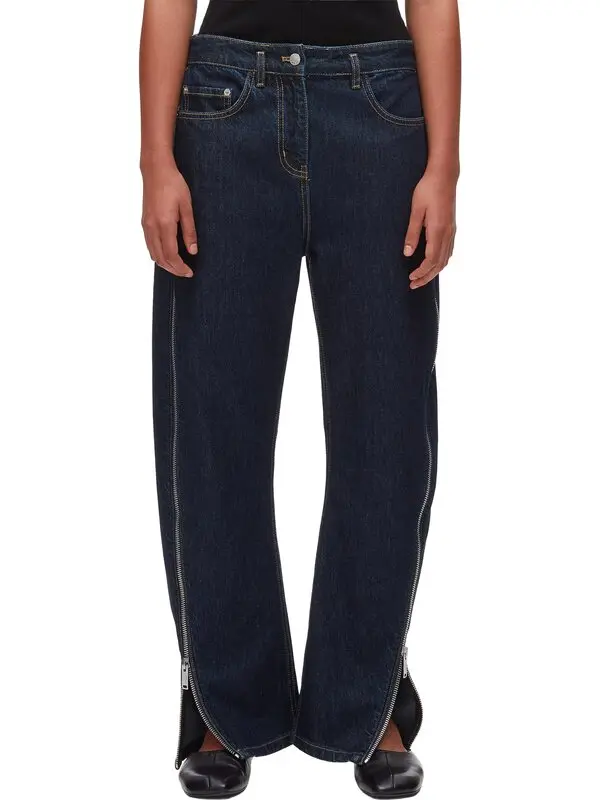 3.1 Phillip Lim Denim Twill Zip Curved-leg Jeans - Blue