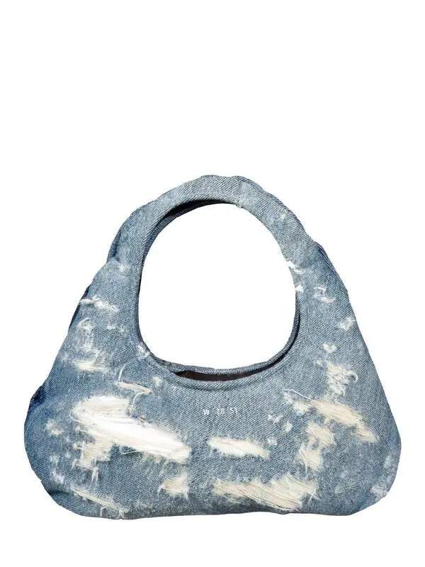 W 78 ST Micro Cloud Distressed-denim Tote - Blue