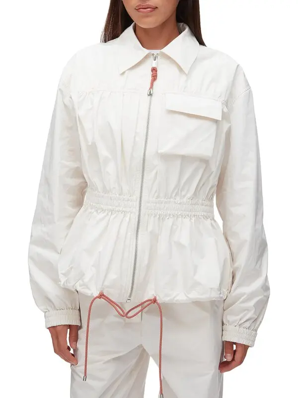 3.1 Phillip Lim Ripstop Shirred Drawstring Jacket - White