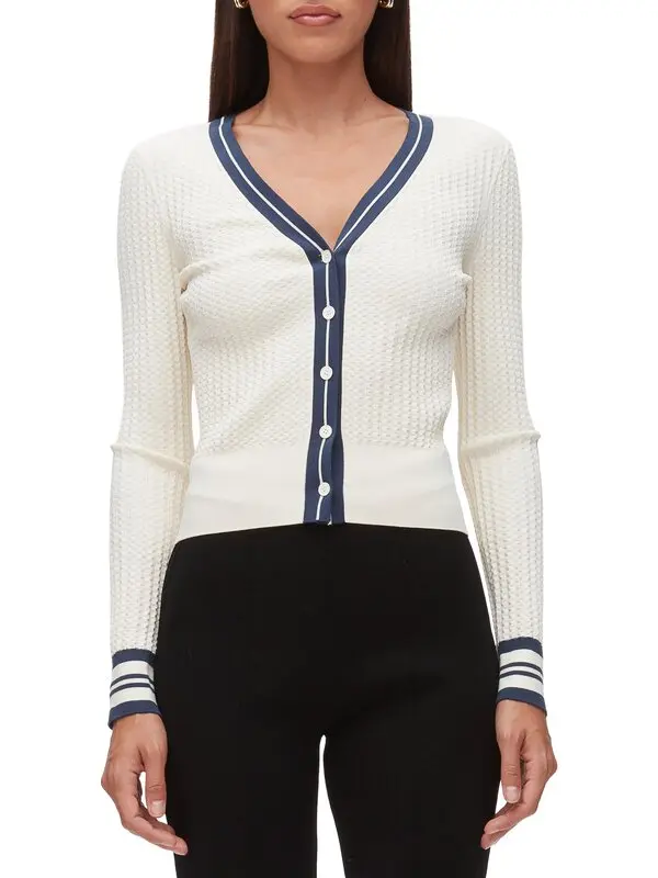 3.1 Phillip Lim Textured Rib Knit V-neck Cardigan - White