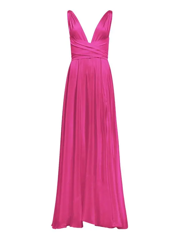 Azeeza Cirrus Belted Silk-charmeuse Gown - Pink