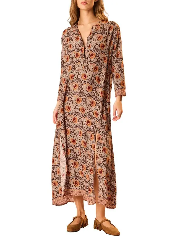 Natalie Martin Isobel Floral Kaftan Midi Dress - Multicolor