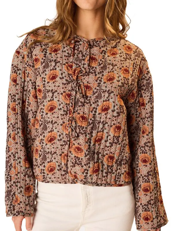 Natalie Martin Lenny Floral Quilted Lightweight Rayon Jacket - Multicolor