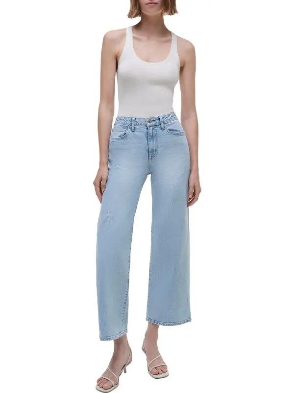 Simkhai Jude Cropped Wide-leg Denim Jeans - Blue