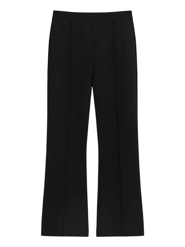 Theory Compact Crepe Knit Cropped Flare Pants - Black