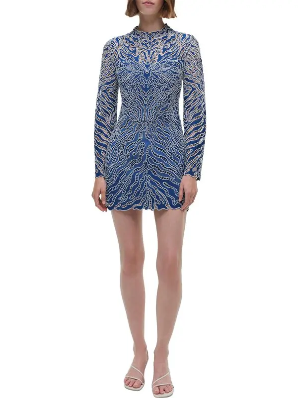 Simkhai Charis Guipure Lace Mini Dress - Blue