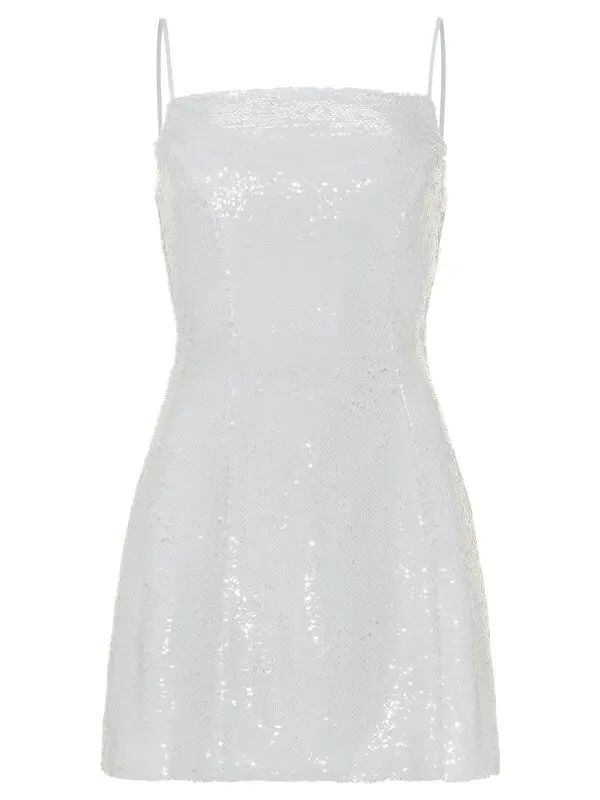 Azeeza Kiara Sequin Mini Dress - White