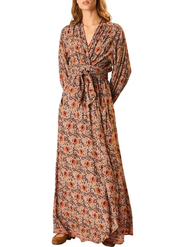 Natalie Martin Nico Floral Belted Maxi Dress - Multicolor