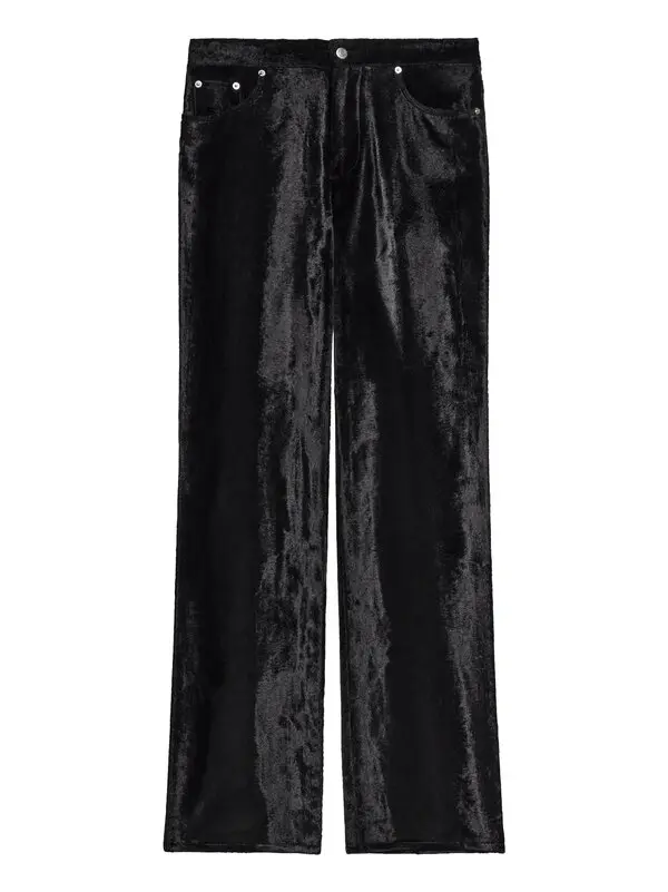 Helmut Lang Faux Pony Hide Straight-leg Pants - Black