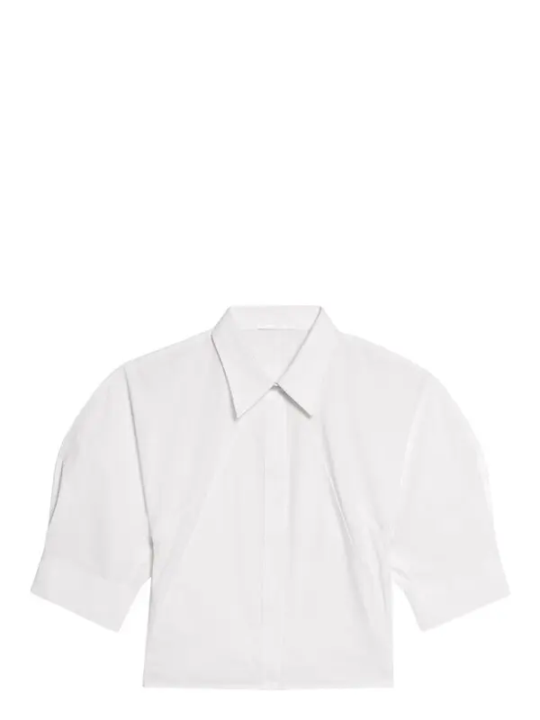 Helmut Lang Cropped Cotton-poplin Shirt - White