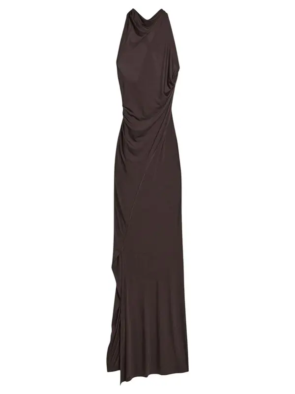Helmut Lang Draped Jersey Sleeveless Maxi Dress - Brown