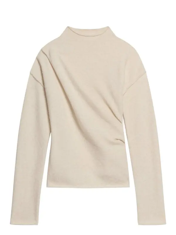 Helmut Lang Plush Wool Cashmere Twisted Sweater - White