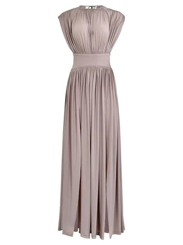 FRANCESCA MIRANDA Cassandra Embellished Jersey Ruched Maxi Dress - Pink