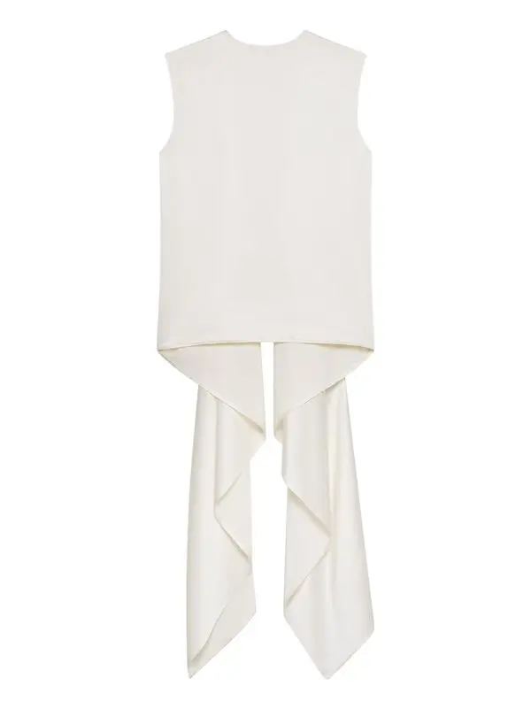 Helmut Lang Silk Satin Reversible Scarf Drape Top - White