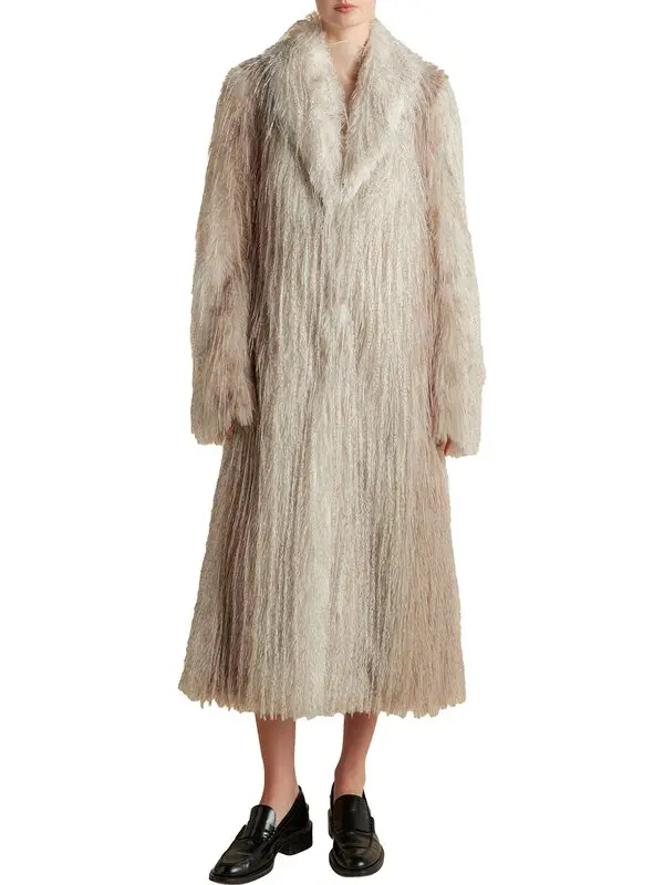 Marina Moscone Faux-fur Coat - Neutral