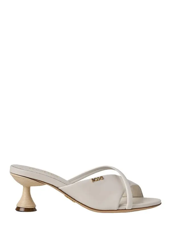 Rodo Mabella 55 Asymmetric Leather Sandal - White