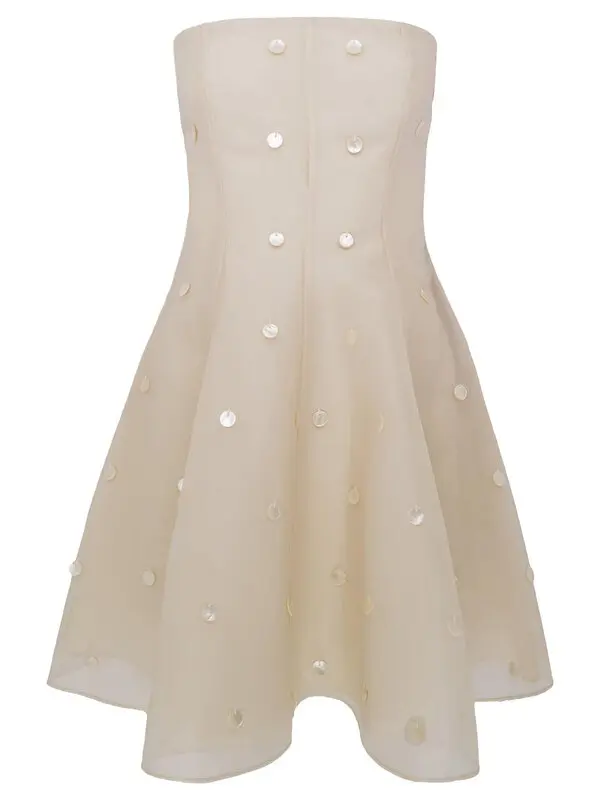Azeeza Sable Pearl-embellished Mini Dress - Neutral