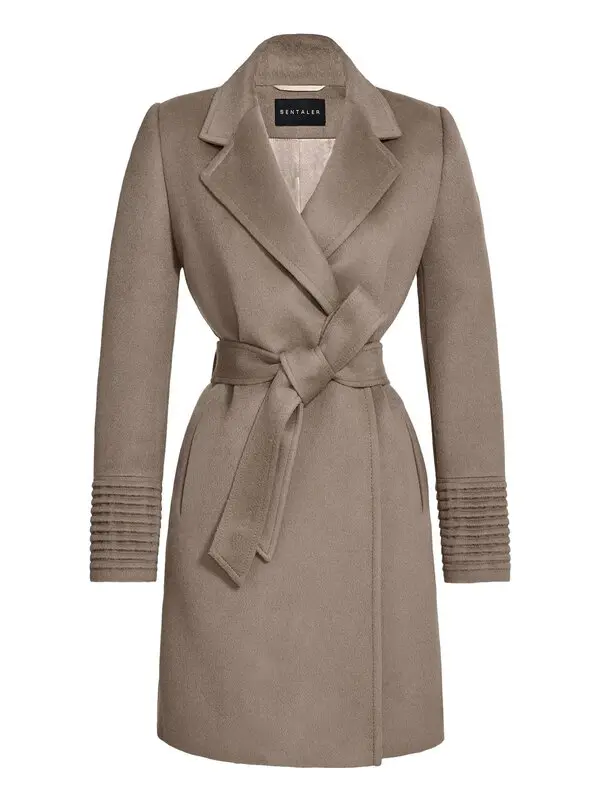 Sentaler Notched-collar Midi Wrap Coat - Neutral