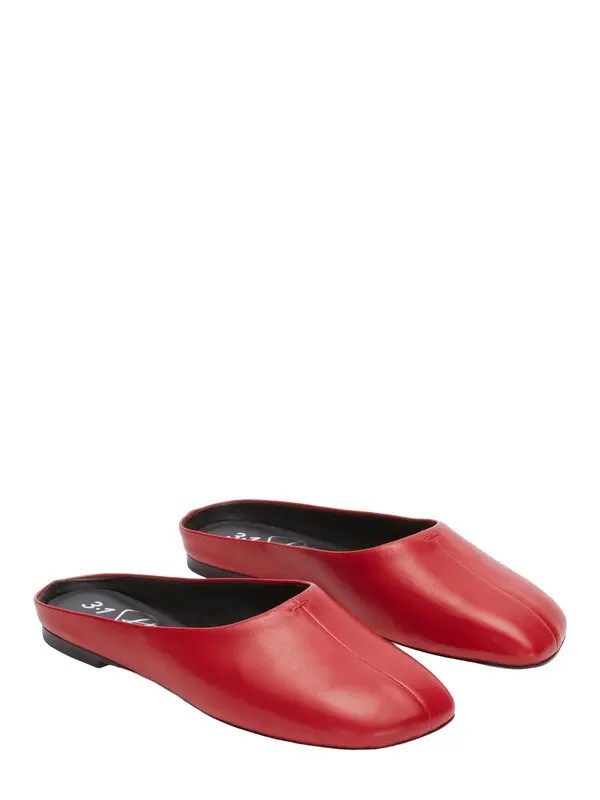 3.1 Phillip Lim Id Leather Flat Mule - Red