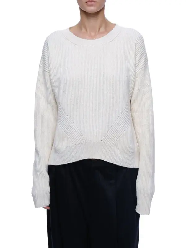 EOLAS Brina Bow-detail Cotton-cashmere Blend Sweater - White