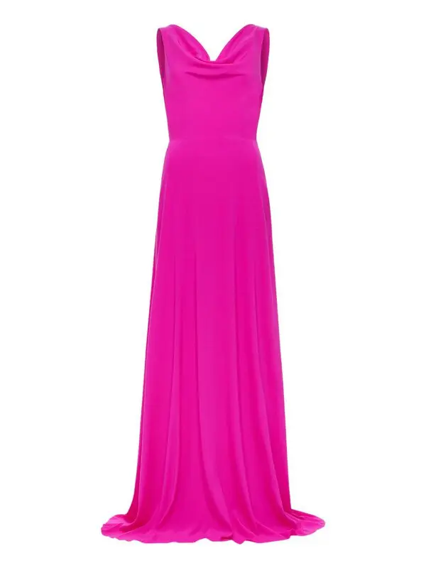 Azeeza Saunder Draped Silk-charmeuse Gown - Pink