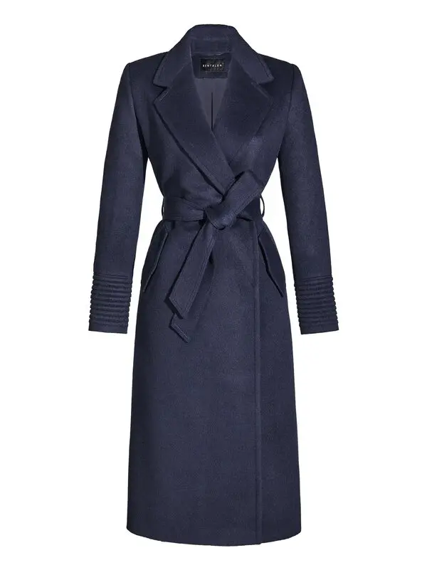 Sentaler Alpaca-wool Blend Long Wrap Coat - Blue