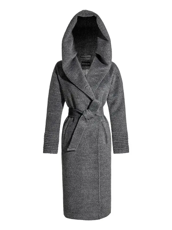 Sentaler Bouclé Alpaca Hooded Long Coat - Grey