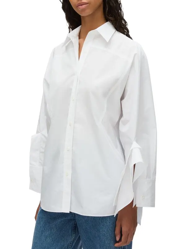 3.1 Phillip Lim Poplin Cascade-cuff Oversized Shirt - White