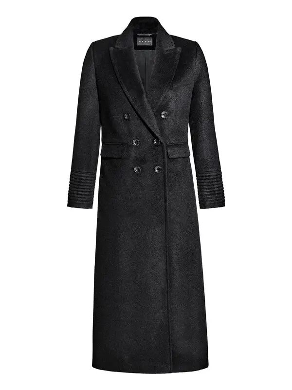 Sentaler Alpaca Wool Double-breasted Maxi Coat - Black