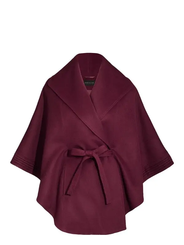 Sentaler Baby Alpaca Cape With Shawl Collar And Belt - Red