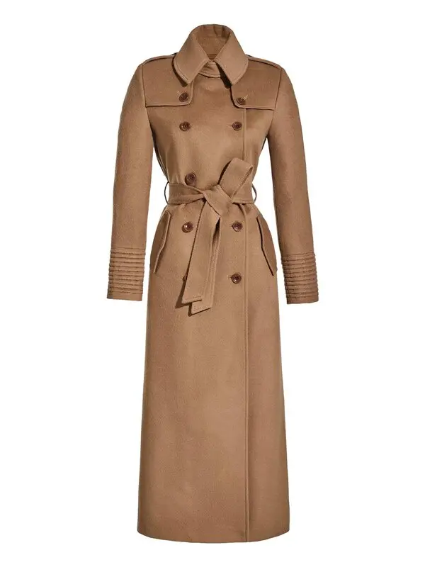Sentaler Alpaca Wool Maxi Trench Coat - Brown