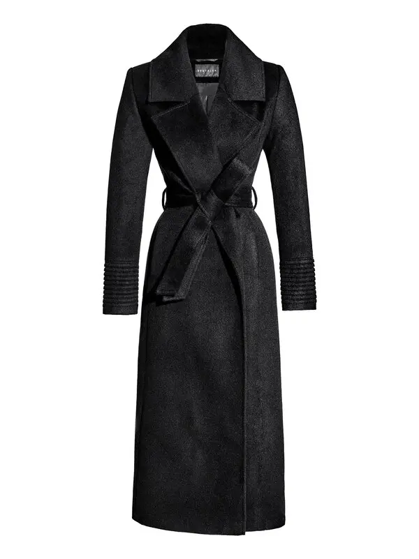 Sentaler Alpaca-wool Blend Long Wrap Coat - Black
