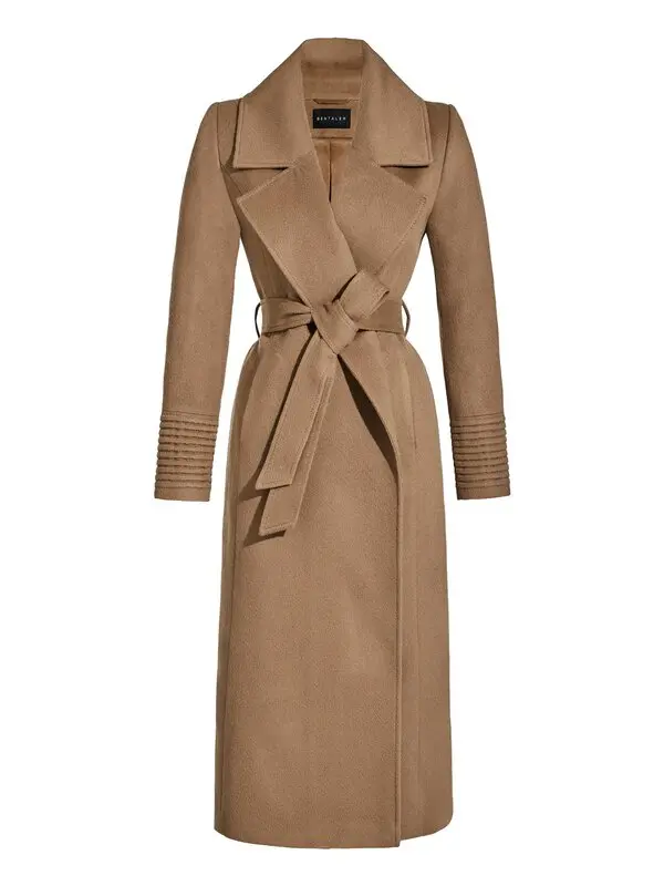 Sentaler Alpaca Wool Oversized Notch Collar Long Wrap Coat - Brown