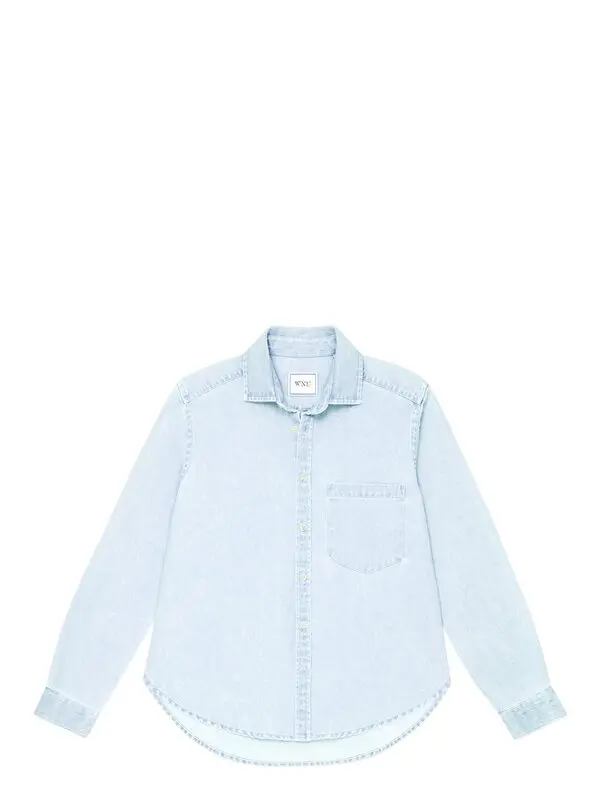 WITH NOTHING UNDERNEATH The Classic Denim Button-up Top - Blue