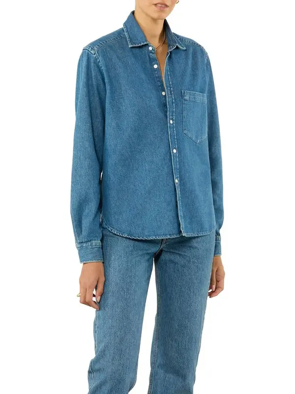 WITH NOTHING UNDERNEATH The Classic Denim Shirt - Blue