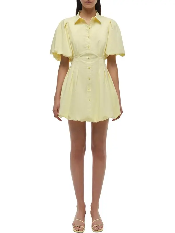 Simkhai Cleo Poplin Mini Shirt Dress - Yellow