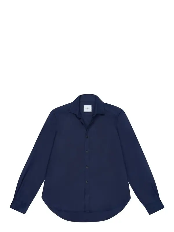 WITH NOTHING UNDERNEATH Classic Tencel Shirt - Blue