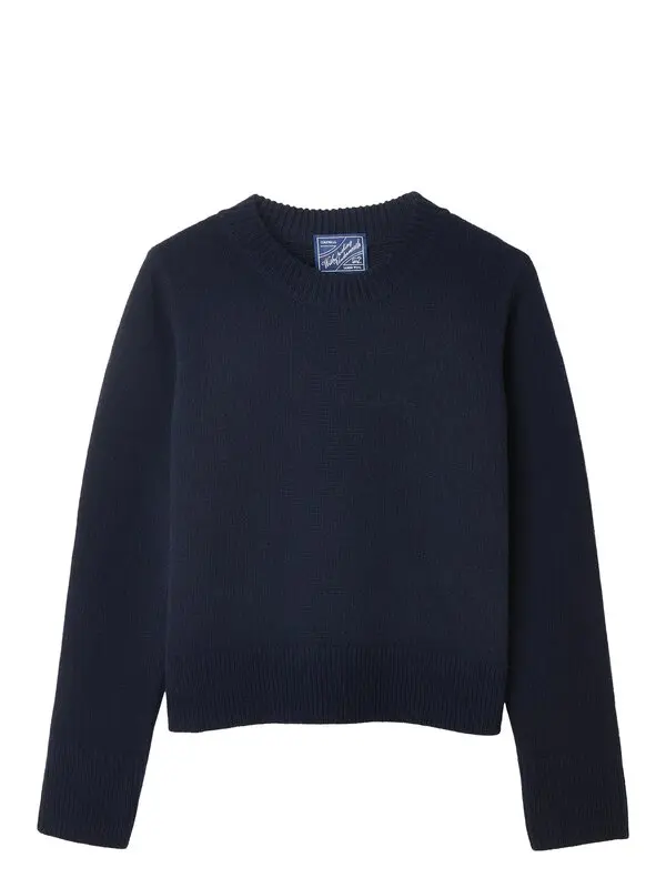 WITH NOTHING UNDERNEATH Devon Wool Crewneck Sweater - Blue