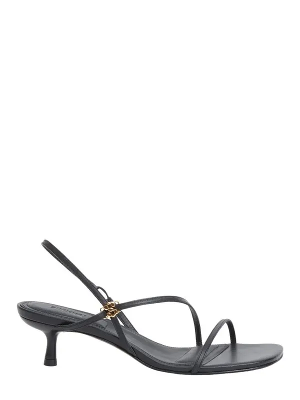 Simkhai Cedonia Logo Strappy Leather Sandal - Black