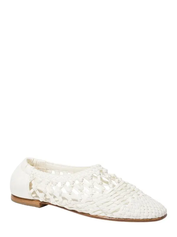 Simkhai Eden Woven Leather Ballet Flats - White