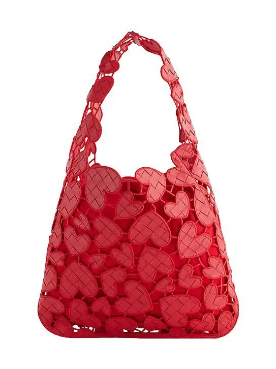 Bottega Veneta Heart Cut-out Leather Tote Bag - Lipstick