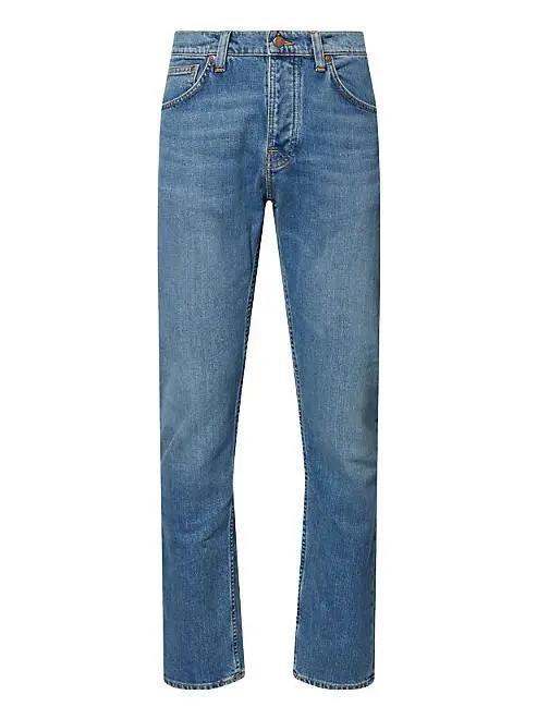 Nudie Jeans Solid Ollie Straight-leg Denim Jeans - Blue Blur