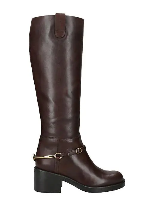 Chloé Dakota Knee-high Leather Boots - Dark Brown