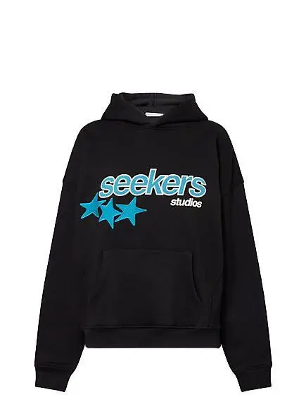 SISTERS & SEEKERS Star-jump Embroidered Hoody - Black