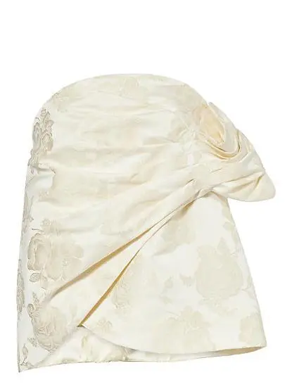 Simone Rocha Floral-jacquard Bandeau Satin Top - Cream